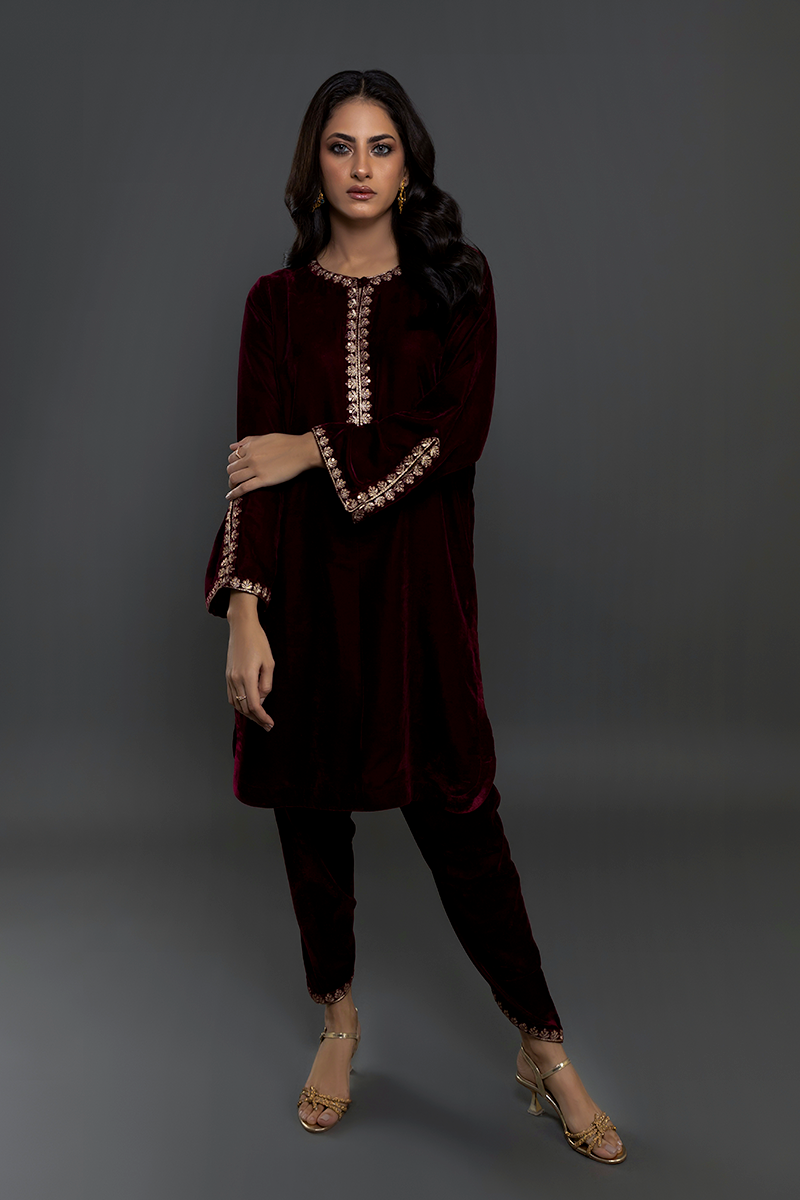 Velvet Luxe Set Maroon – Little Pineapple